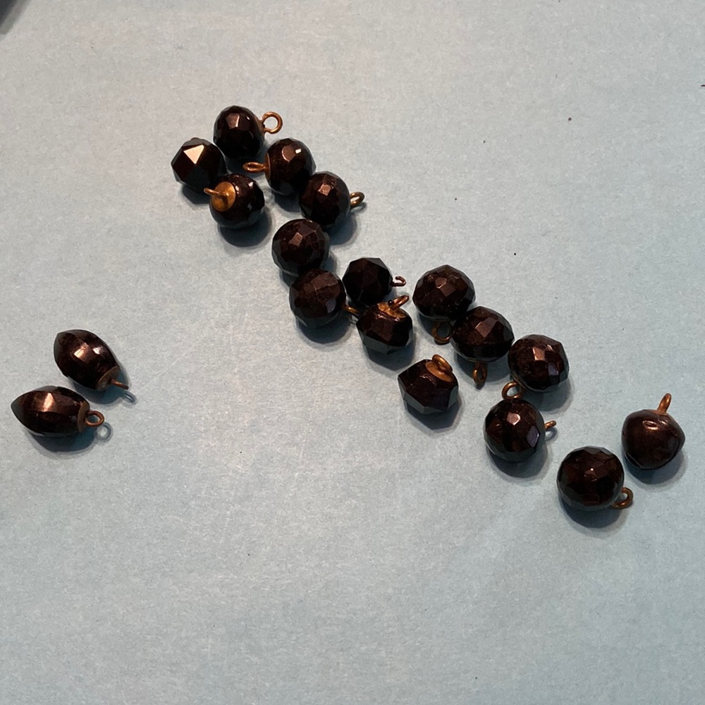 Victorian Antique Jet Ball Buttons - Gem